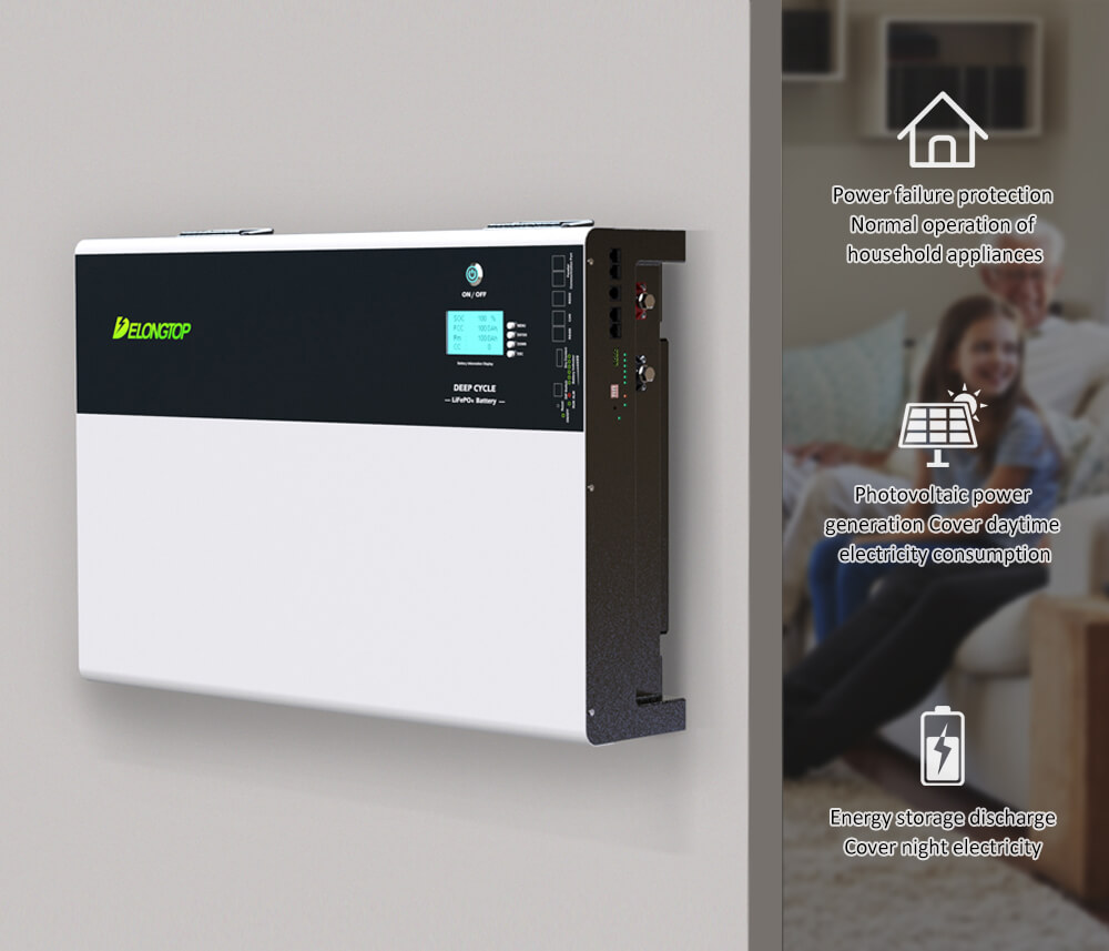 25.6V 200Ah 5.12kwh Wall Mount Solar Battery ESS DL-LFP-HW25200 ...