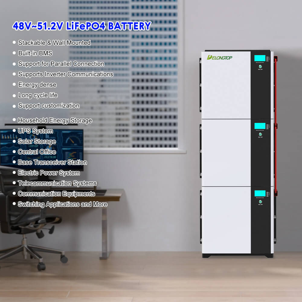 51.2V 100Ah 5.12kwh Wall Mount Solar Battery ESS DL-LFP51100 - Delong ...